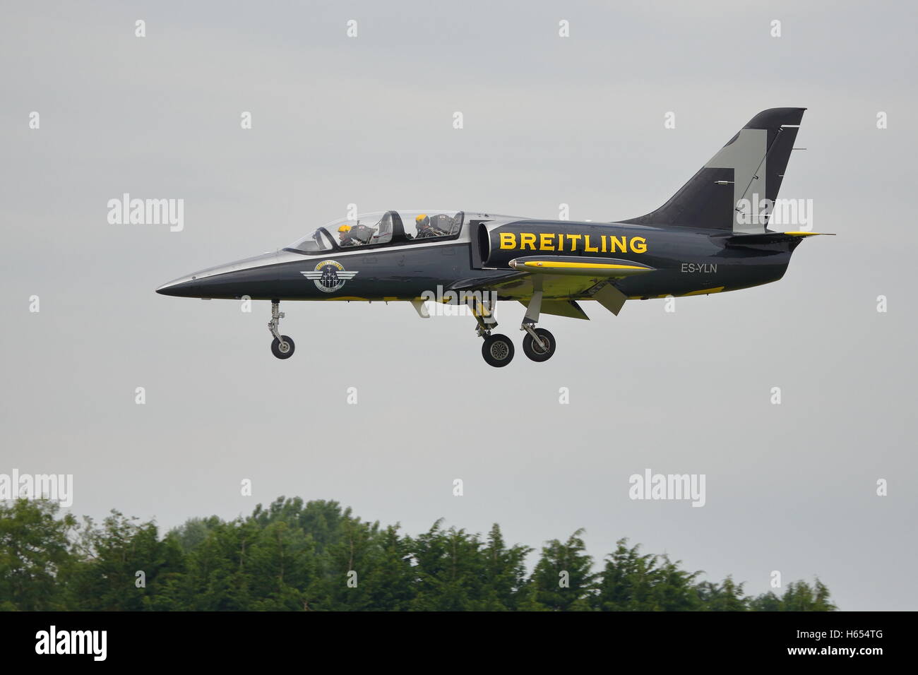 A member of the Breitling Jet Team flying at the RIAT Air Show at RAF ...