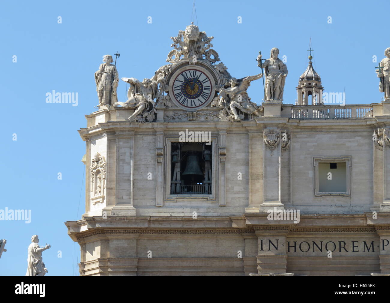Vatican bell tower and clock Stock Photo - Alamy