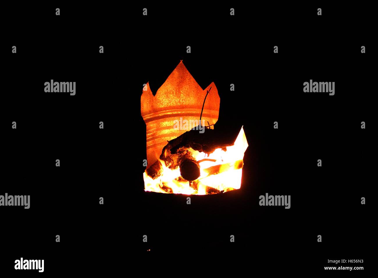Burning fire for the Halloween in Ukraine Stock Photo - Alamy