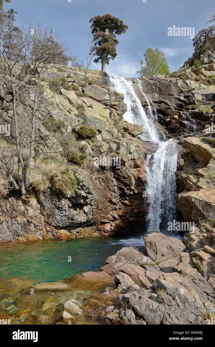 Waterfall Radule in the spring mountains of Corsica Stock Photo - Alamy