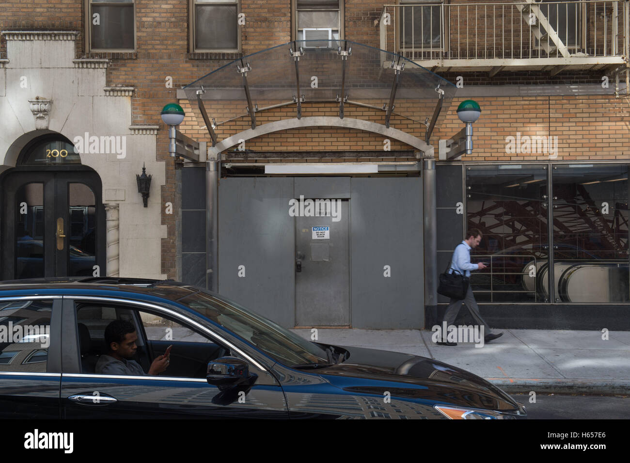 New York, NY, USA. 18th Oct, 2016. A subway exit and entrance under ...