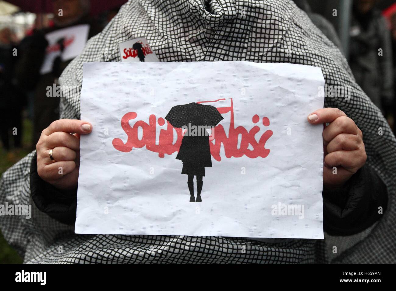 Gdansk, Poland. 24th Oct, 2016. Few houndreds people protested in ...