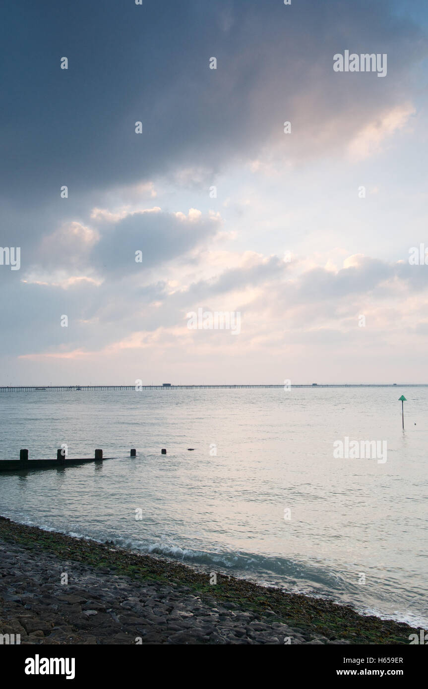 Southend-on-Sea, Essex, UK. 23rd October 2016. UK Weather: A view ...
