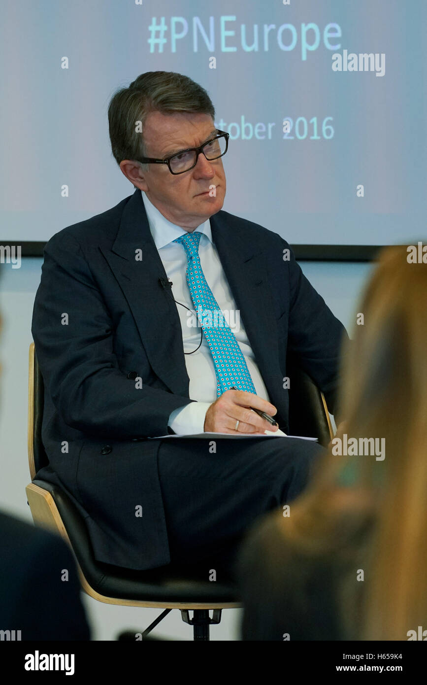 London, England,UK. 24th Oct 2016: Speaker Peter Mandelson , president ...