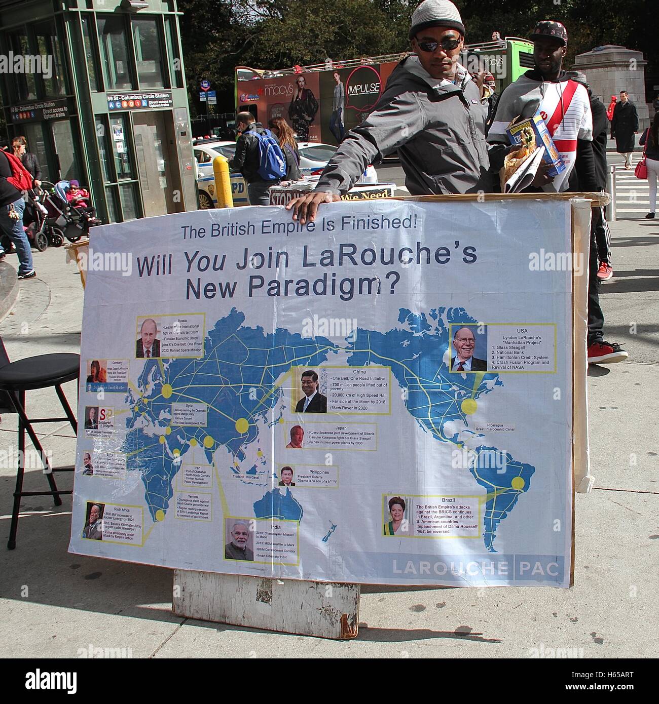 New York, NY, USA. 24th Oct, 2016. Members of the LaRouche PAC ...
