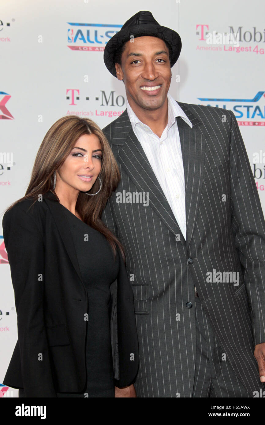 Larsa Pippen and Scottie Pippen at the 2011 NBA All-Star Game at L.A ...