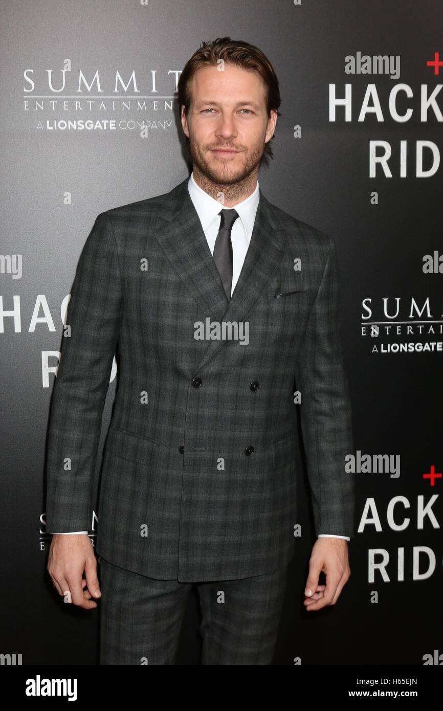 Beverly Hills, CA. 24th Oct, 2016. Luke Bracey at arrivals for HACKSAW ...