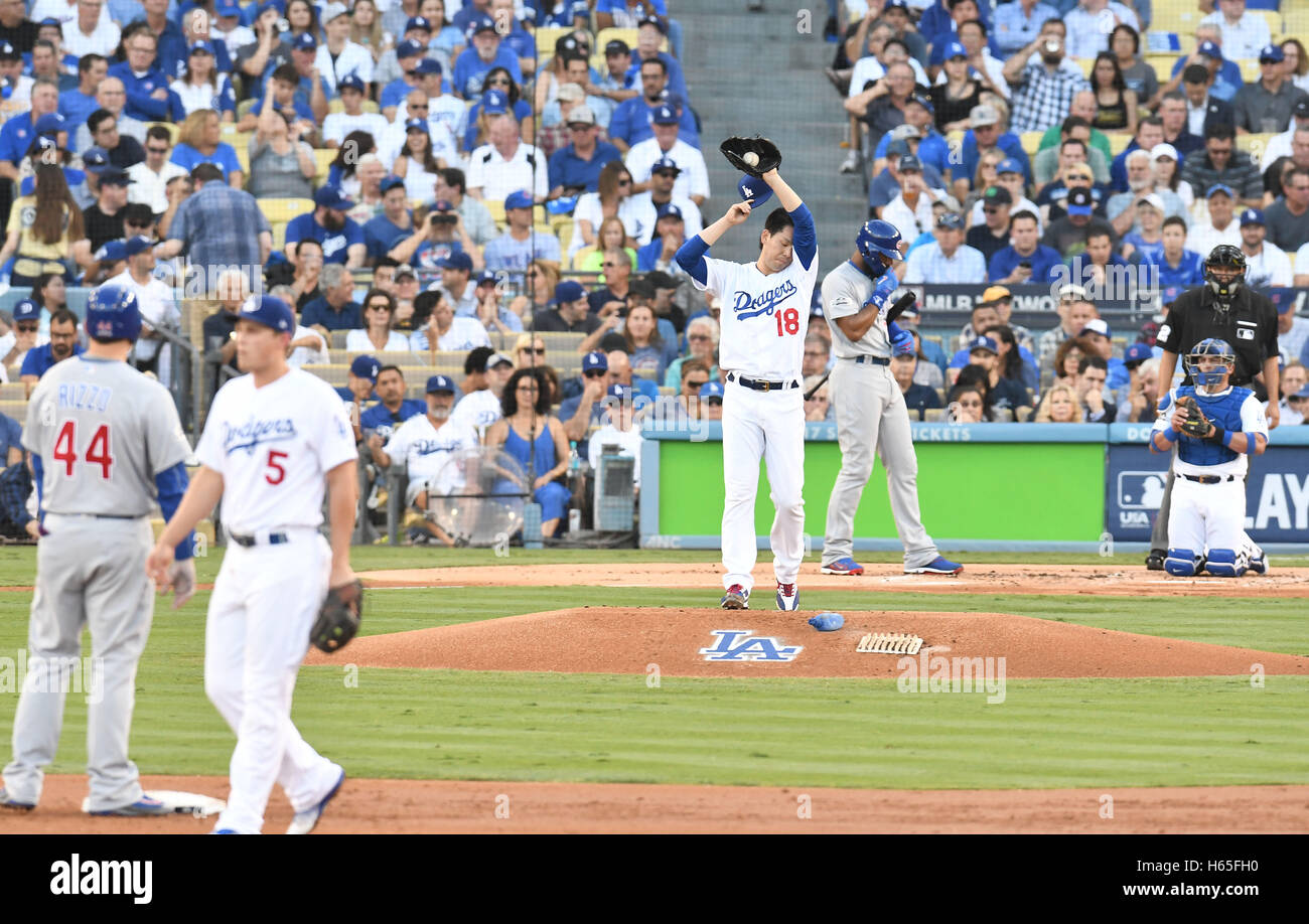 Los Angeles, CA. 20th Oct, 2016. Kenta Maeda (Dodgers), Jason Heyward ...