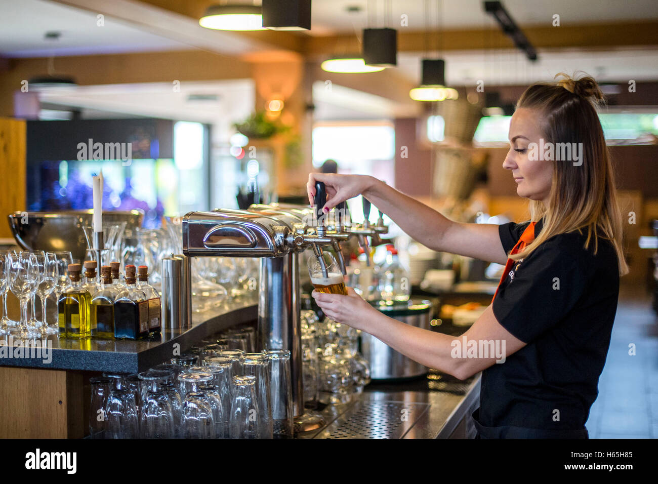 Waitress smoking hi-res stock photography and images - Alamy