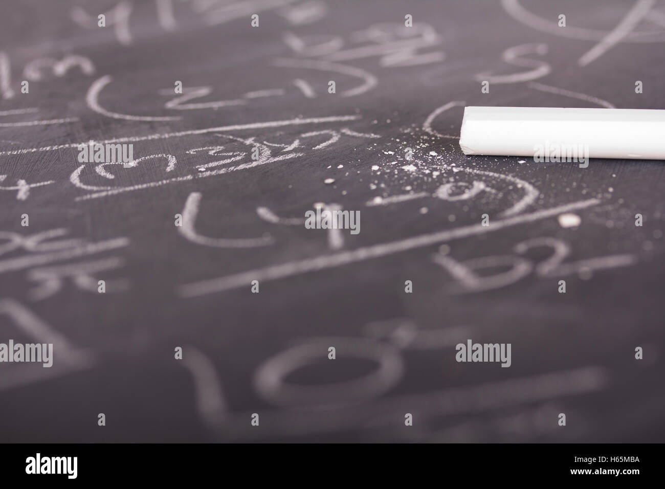 Close up of blackboard with maths equations and sums Stock Photo - Alamy