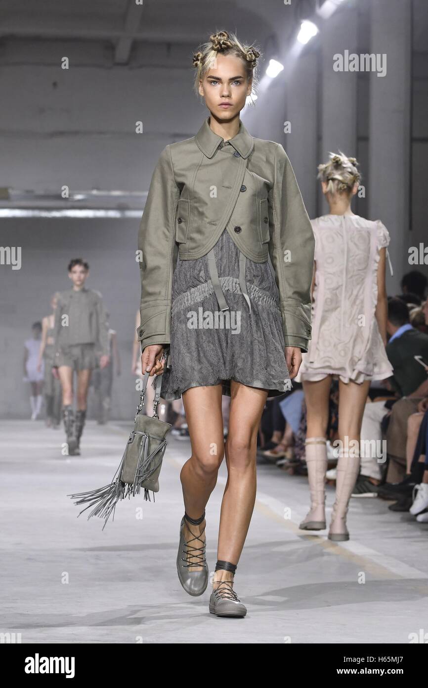 Models on the catwalk at the Diesel Black Gold show during Milan ...