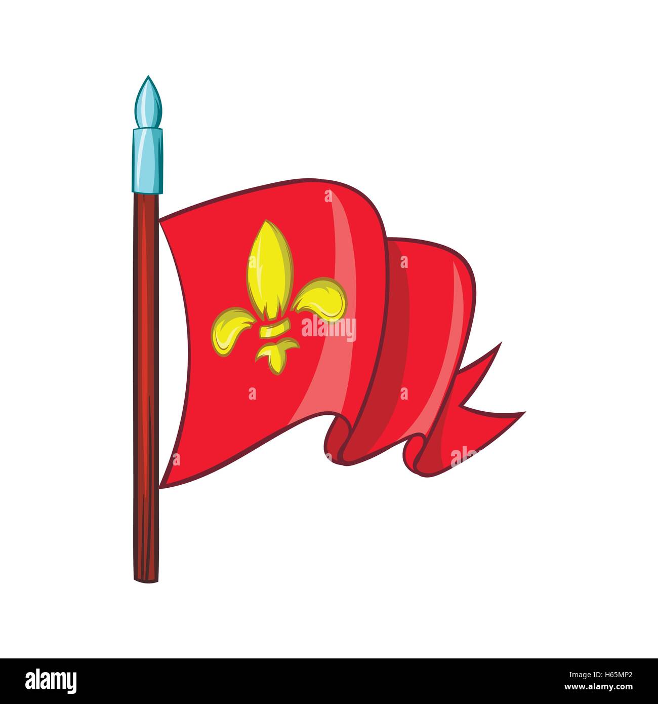 Medieval red knight flag with gold lily icon Stock Vector Image & Art ...