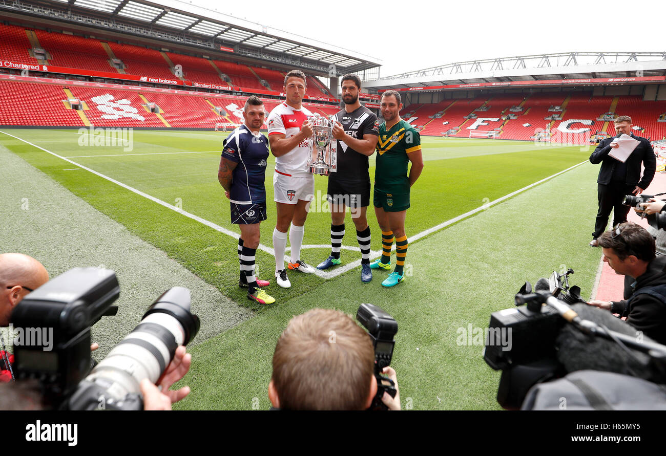 (left to right) Scotland's Danny Brough, England's Sam Burgess, New ...