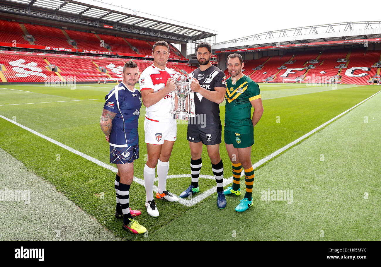 (left to right) Scotland's Danny Brough, England's Sam Burgess, New ...