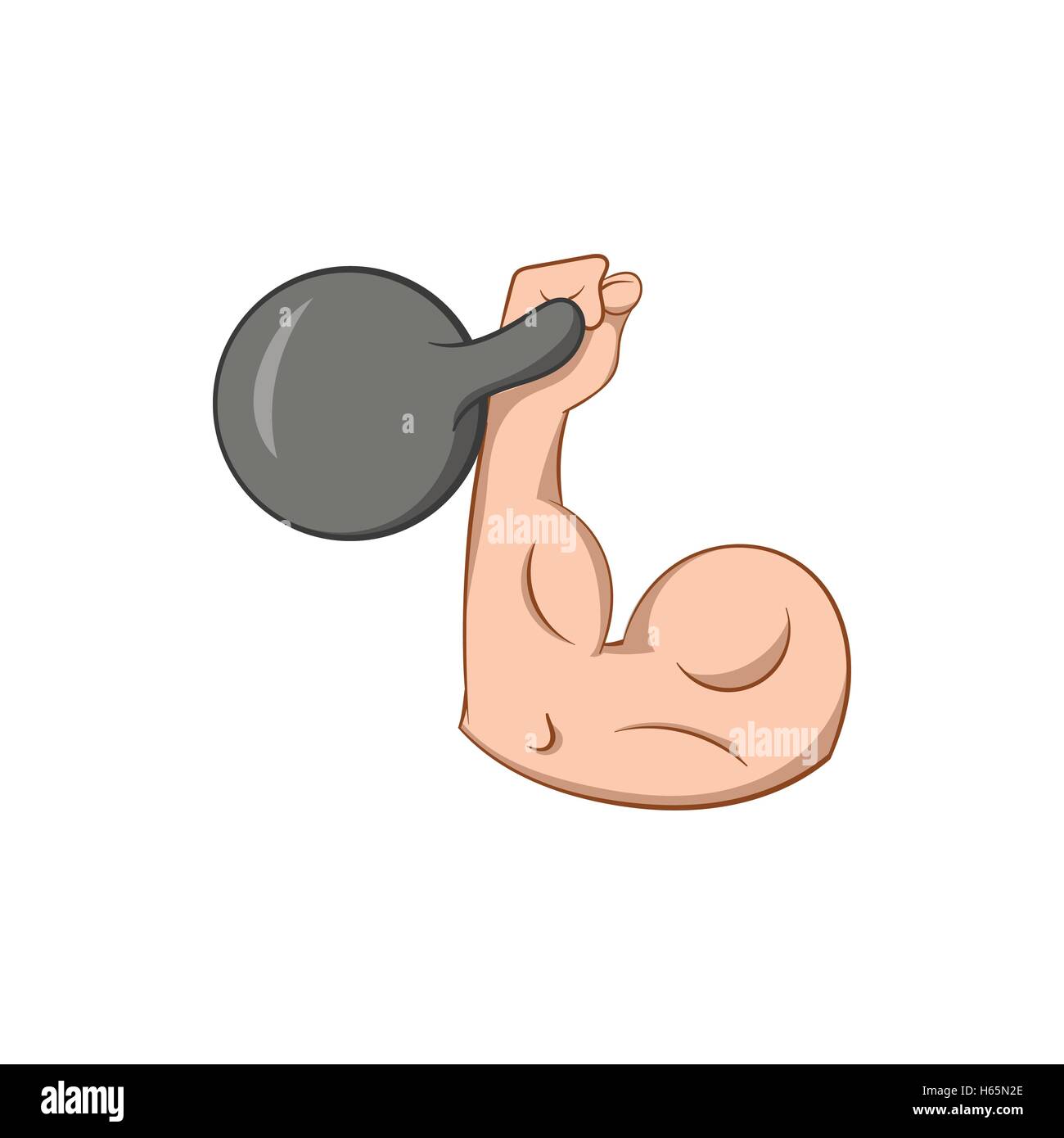 Brawny arm with dumbbell icon, cartoon style Stock Vector Image & Art ...