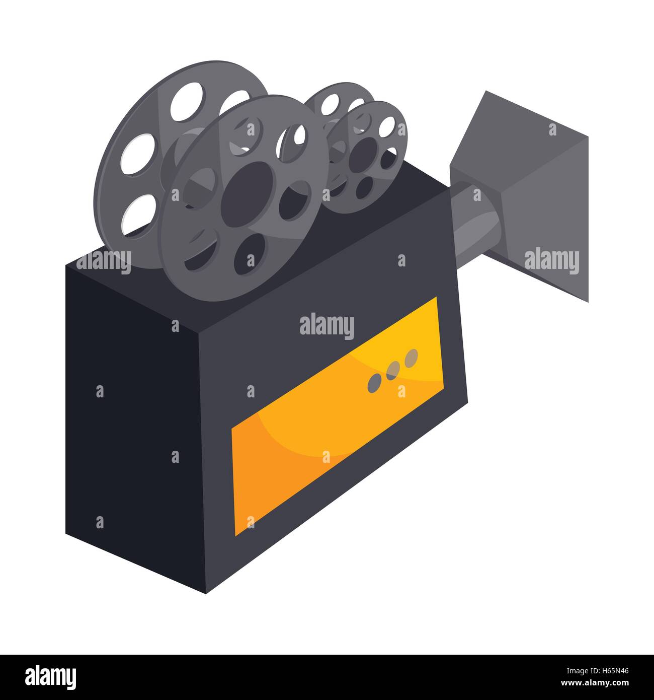 Old movie camera with reel icon, cartoon style Stock Vector Image & Art ...