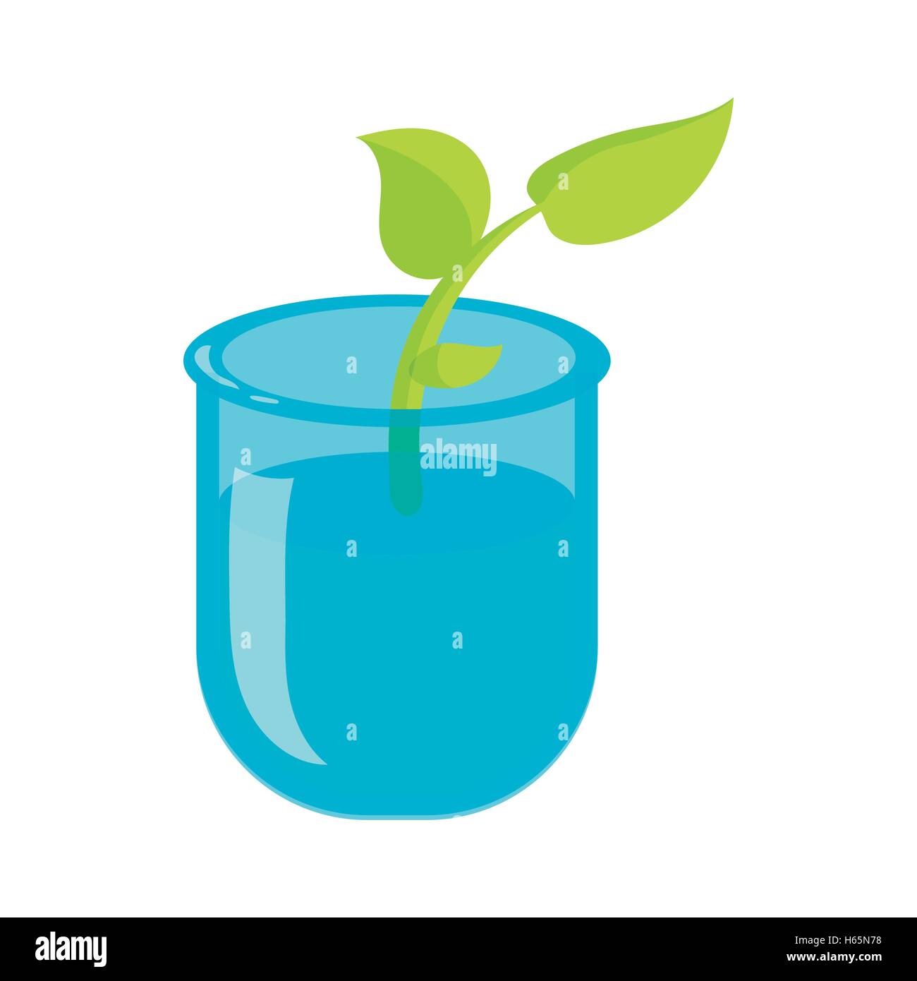 Green sprout in a glass with water icon Stock Vector Image & Art - Alamy