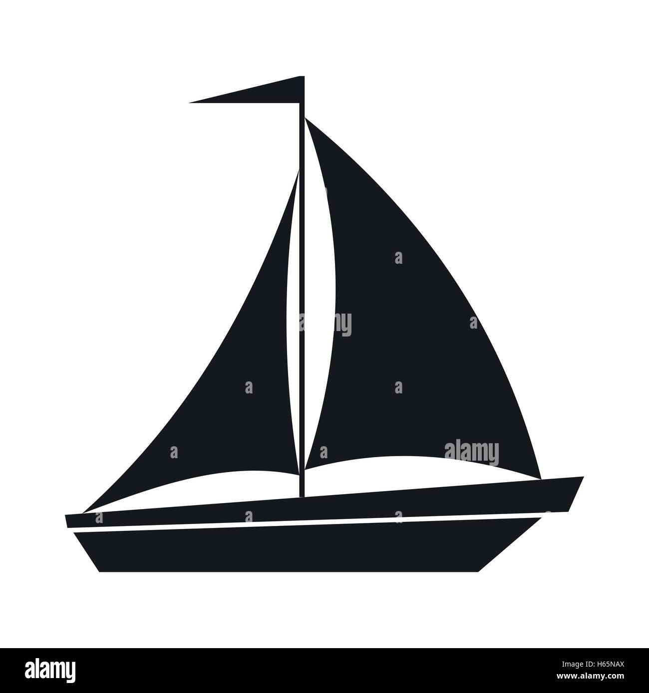 Boat with sails icon, simple style Stock Vector Image & Art - Alamy