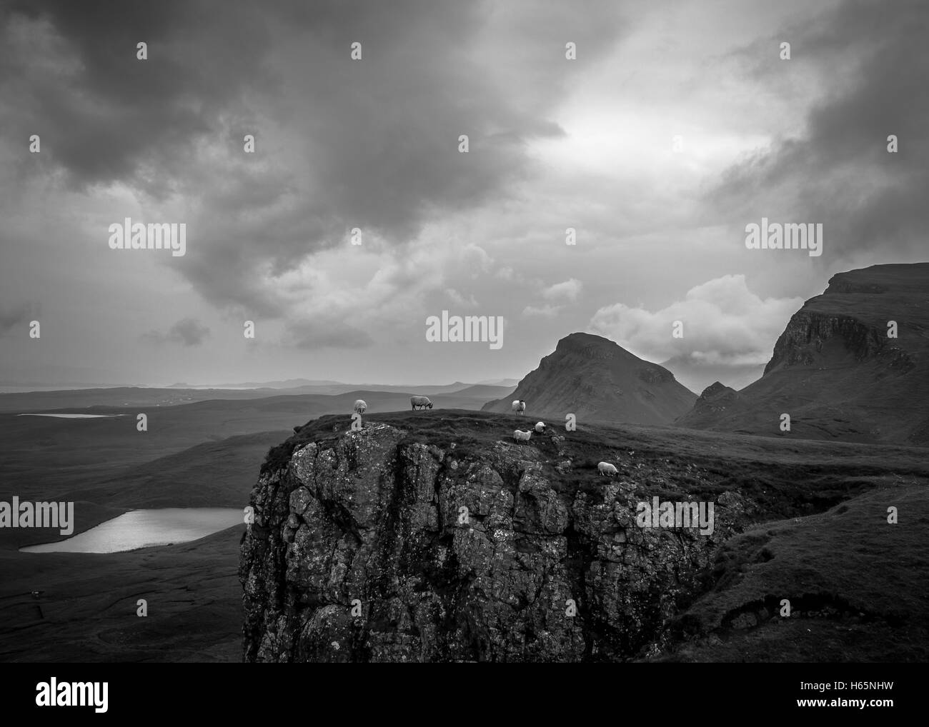 Hills landscape view through Black and White Stock Photos & Images - Alamy