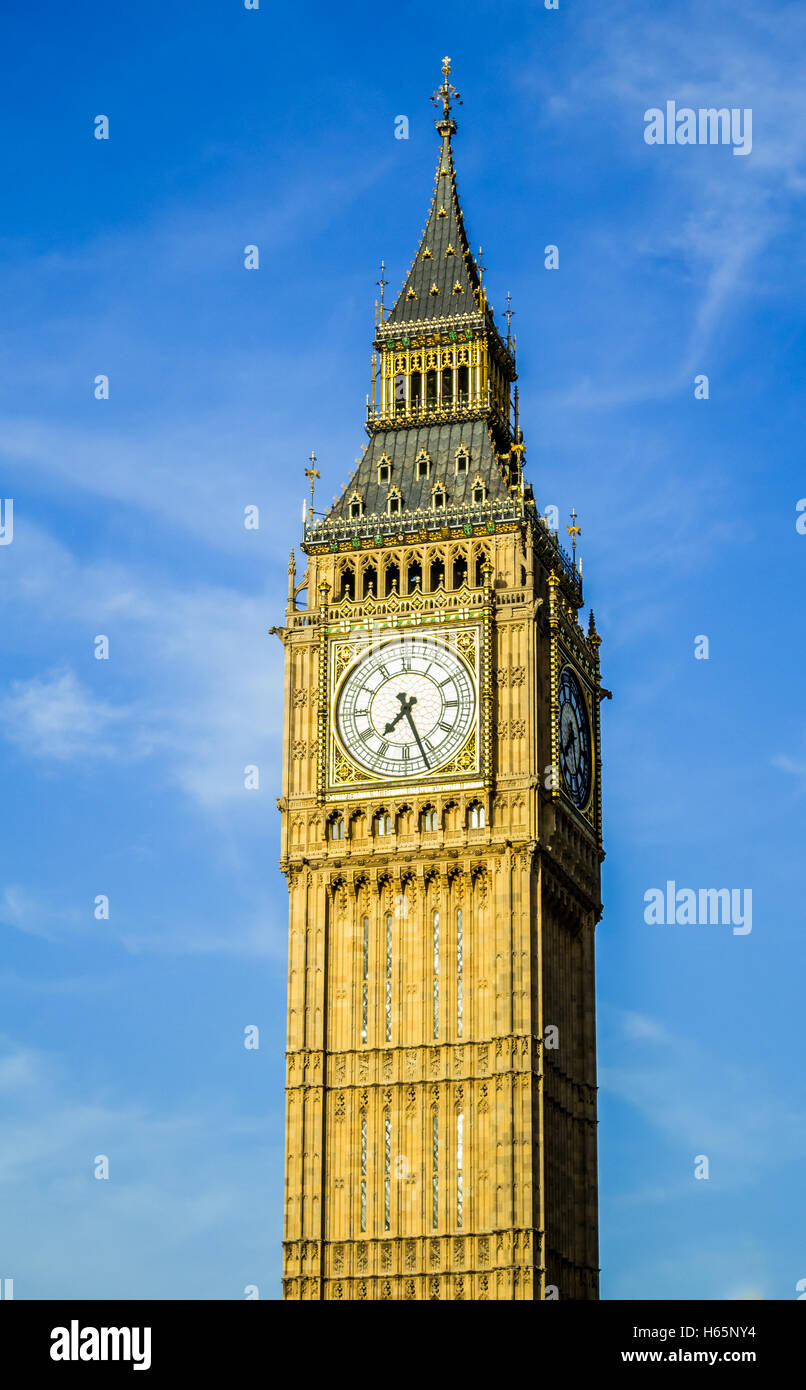Close Up Of Isolated The Big Ben Clock Tower in London, UK Stock Photo ...