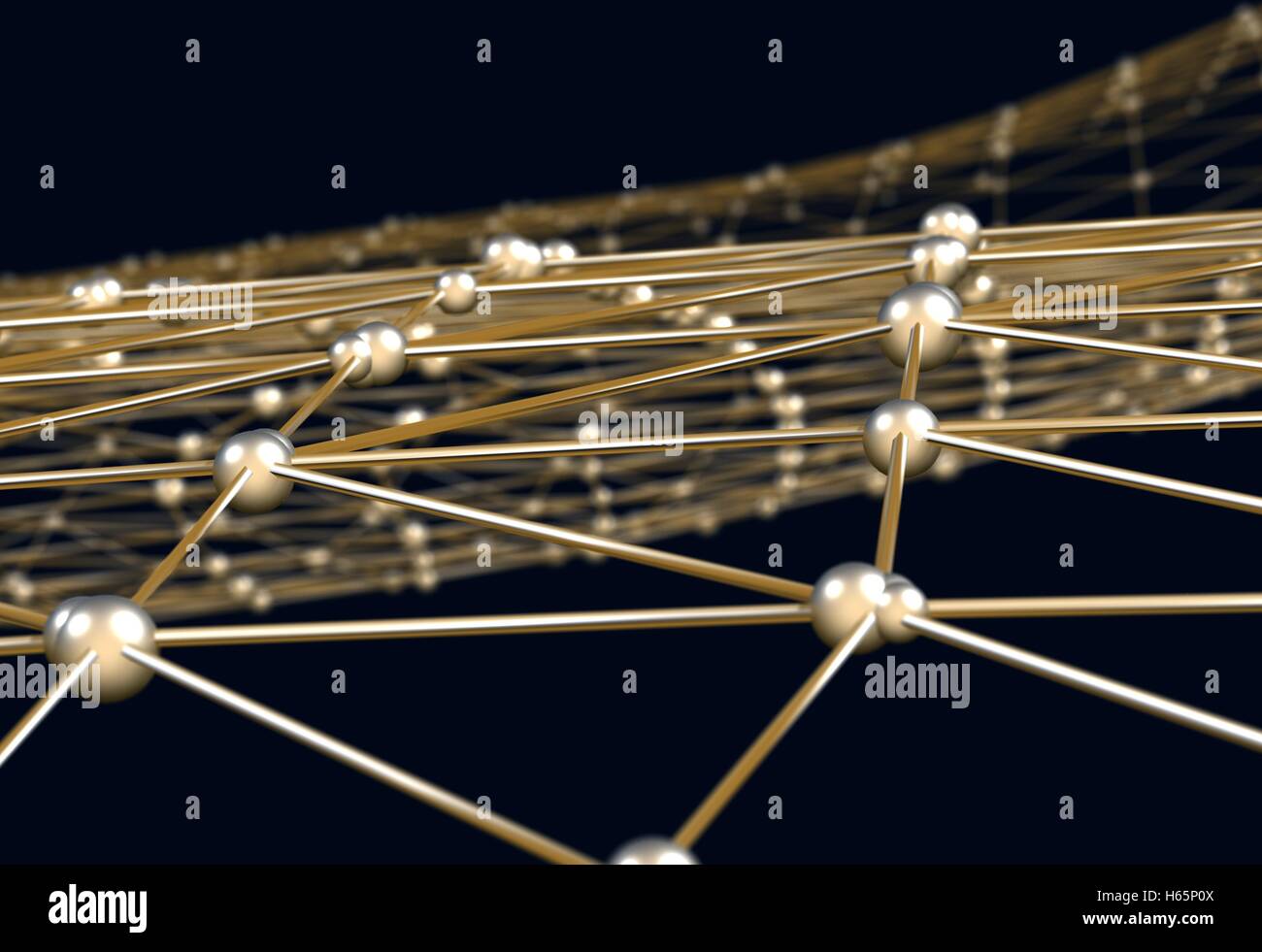 Abstract background of links and connections nodes 3d illustration ...