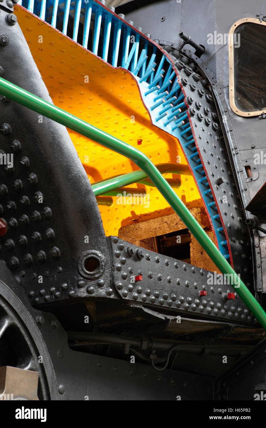 Steam locomotive machinery boiler section detail. Horizontal Stock ...