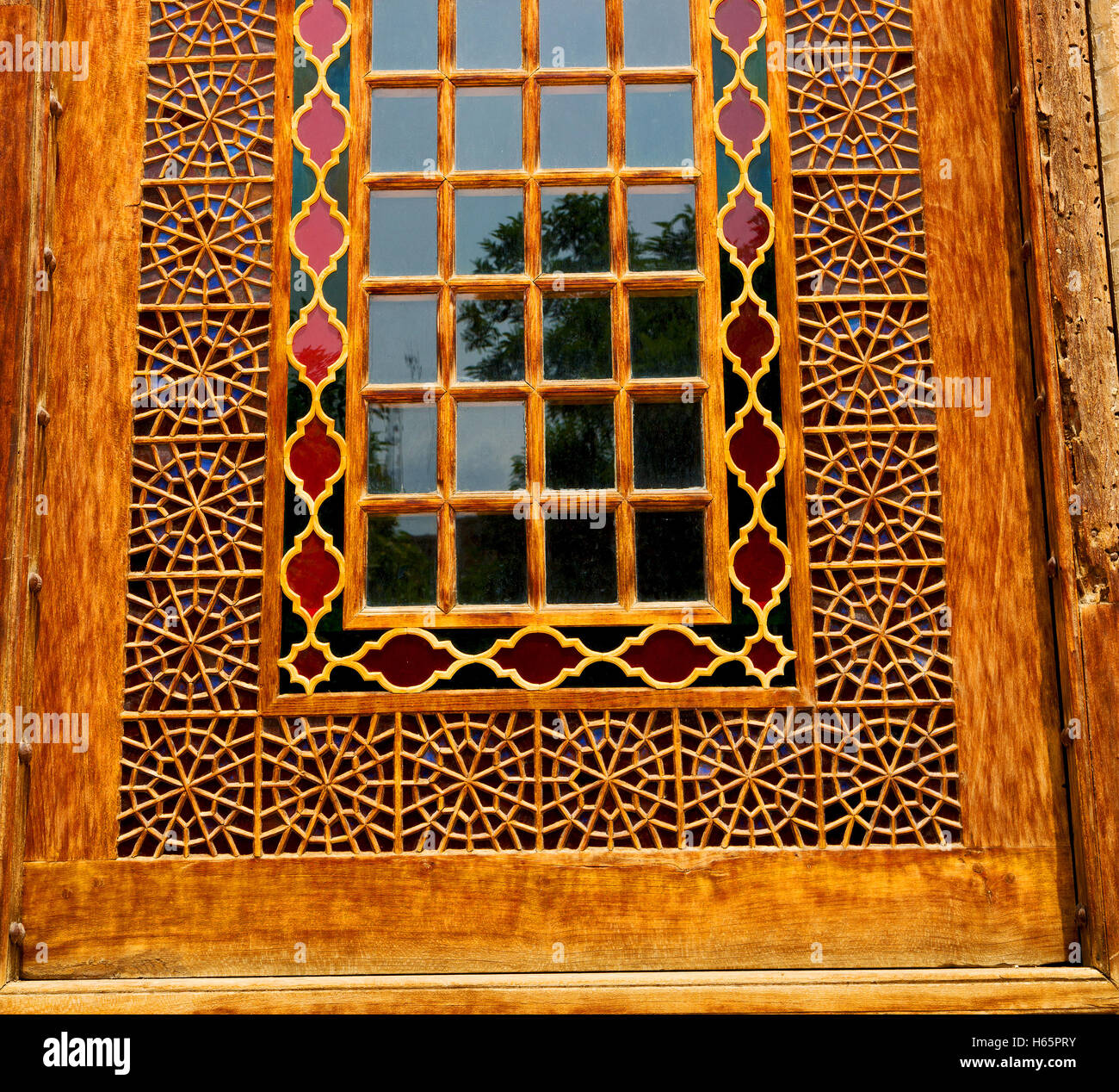 blur in iran shiraz the old persian architecture window and glass in ...