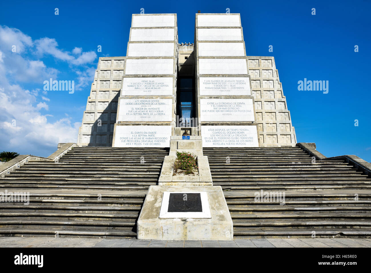 Exterior christopher columbus lighthouse building hi-res stock ...