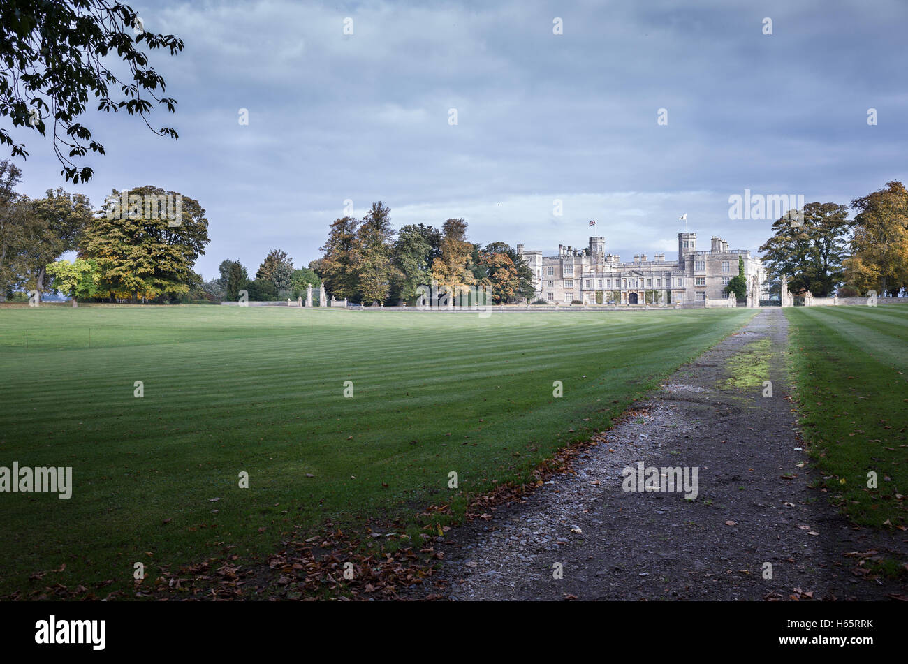 Grounds of Castle Ashby, Northamptonshire, during the season of autumn ...