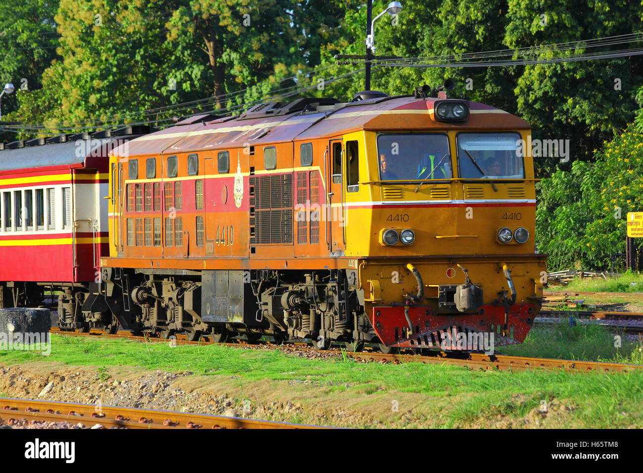 Alsthom locomotive and Train no.14 to Bangkok. Photo at chiangmai ...