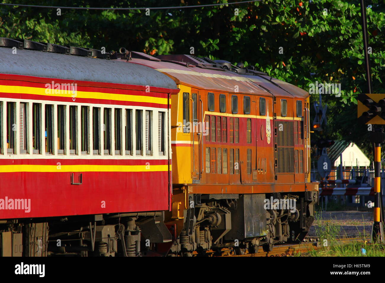 Alsthom locomotive and Train no.14 to Bangkok. Photo at chiangmai ...