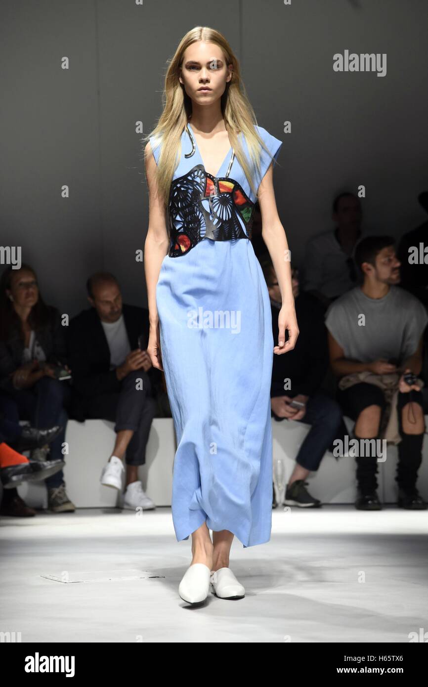 Models on the catwalk at the Krizia show during Milan Fashion Week in ...