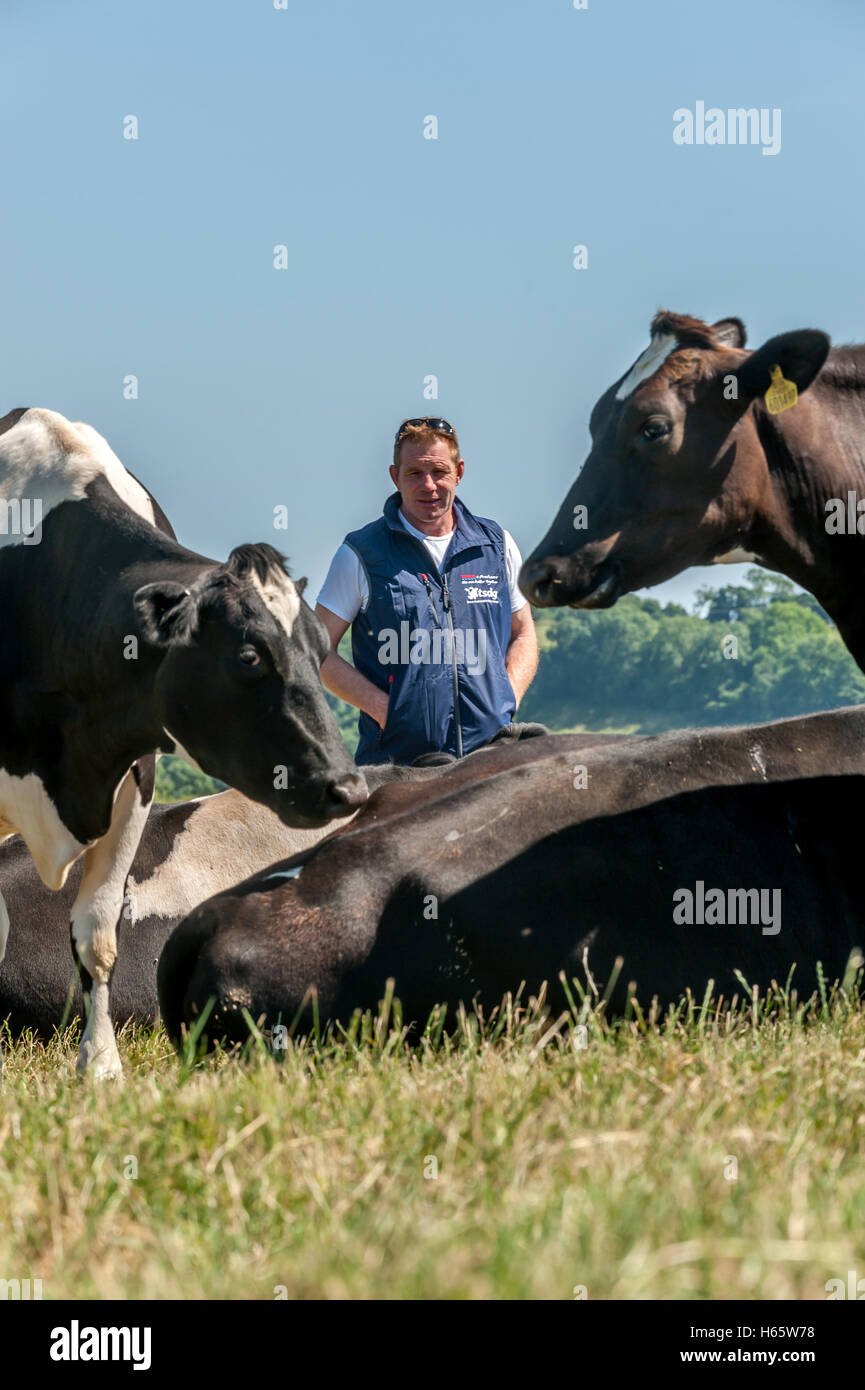 Farmer Ryan Haydon, of Offham Farm, Arundel, West Sussex, with some of ...