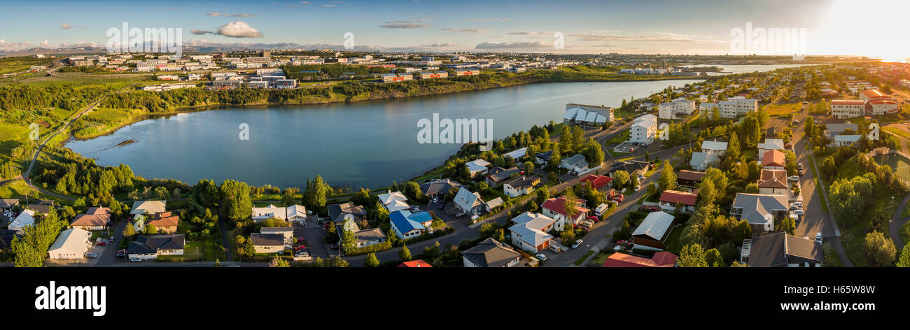 Grafarvogur, suburb of Reykjavik, Iceland. This image is shot using a ...