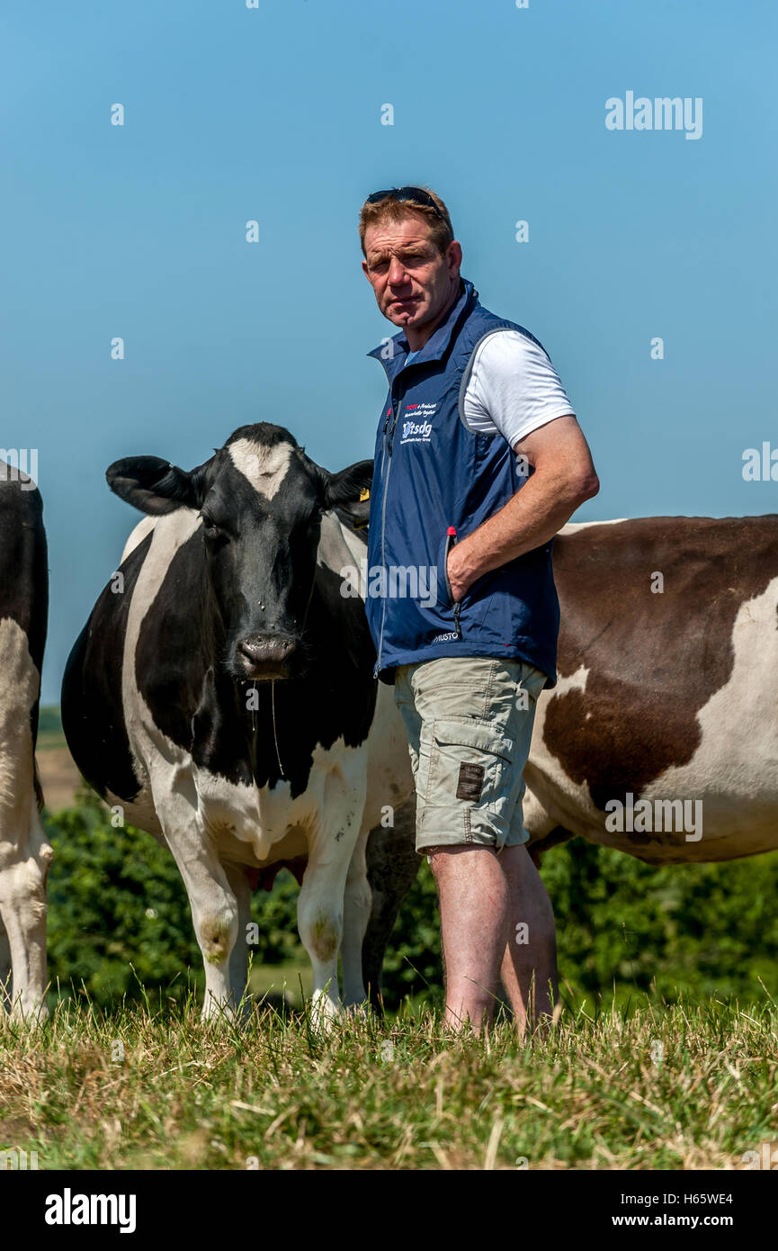 Farmer Ryan Haydon, of Offham Farm, Arundel, West Sussex, with some of ...