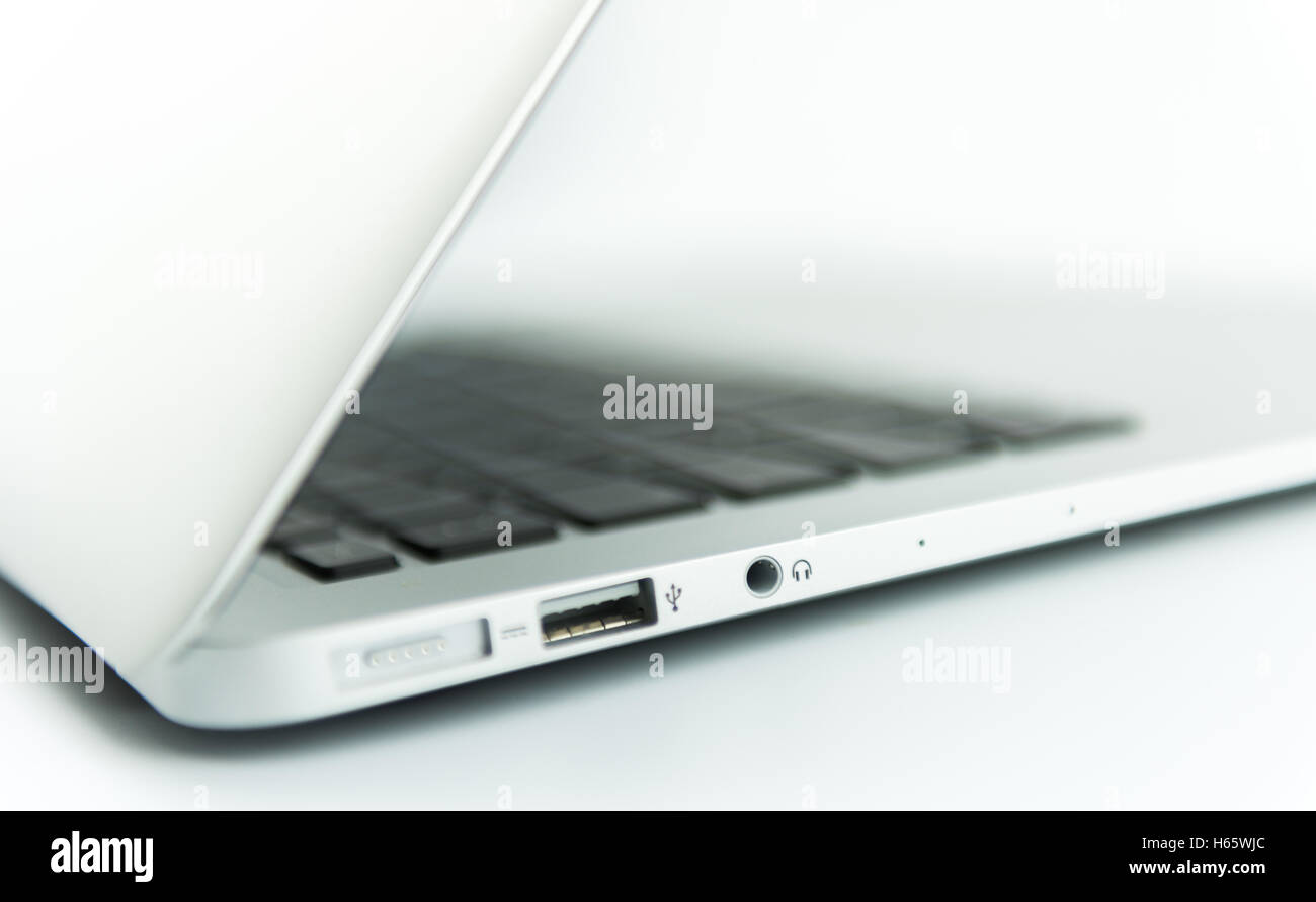 Laptop isolated on white background Stock Photo - Alamy