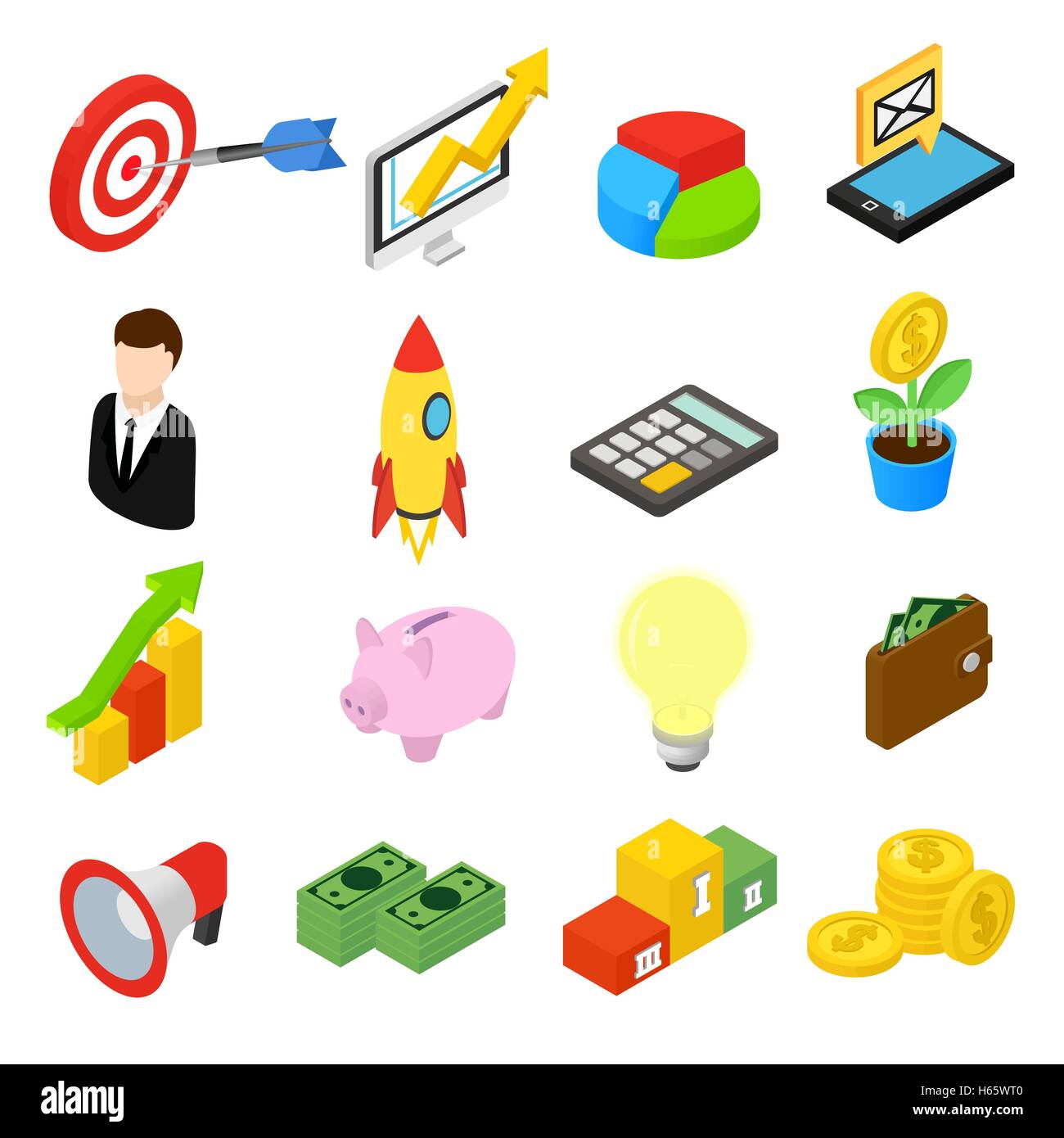 Business isometric icons set Stock Vector Image & Art - Alamy