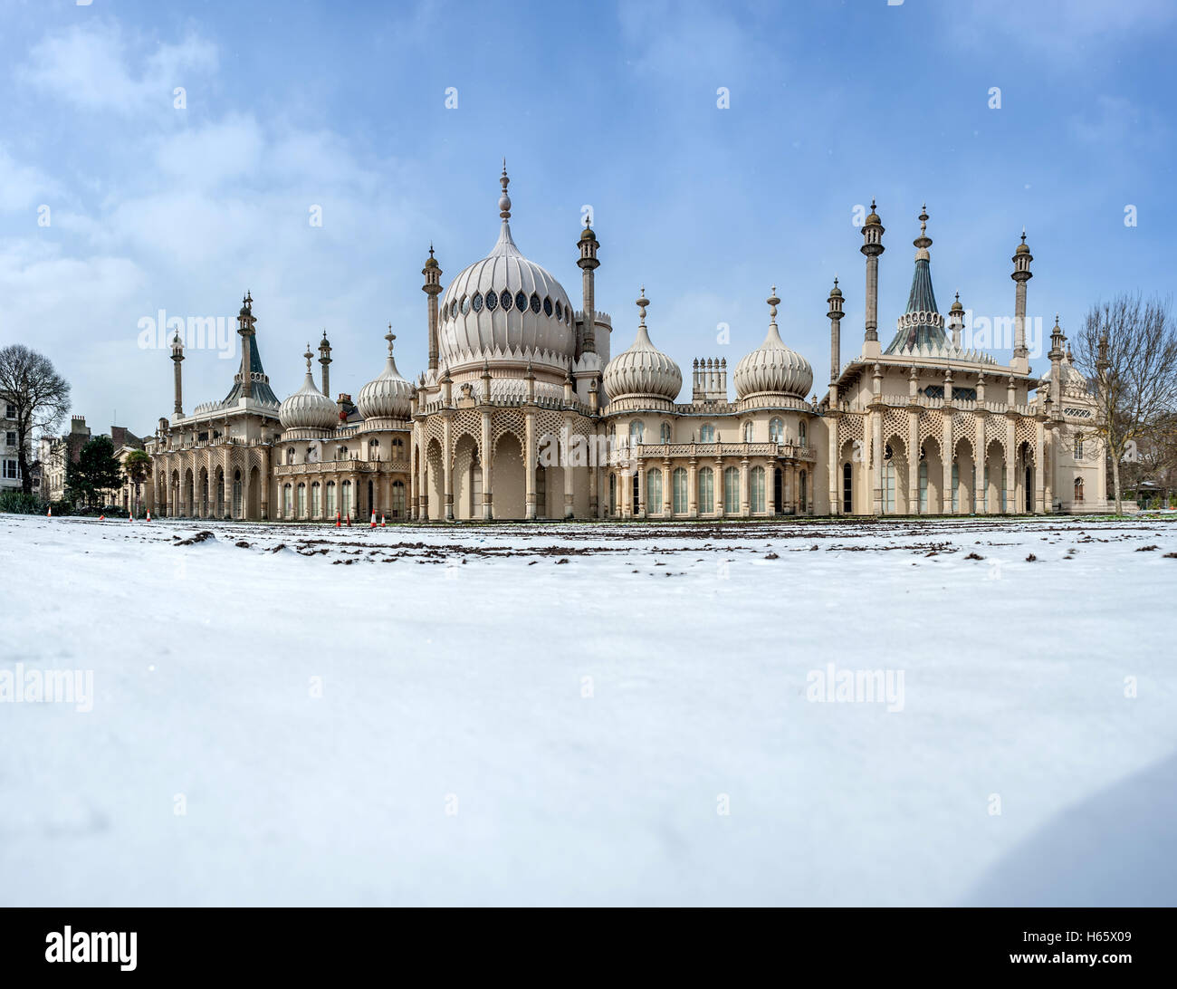 Snowfall at Brighton's Royal Pavilion NB THIS IS A PHOTOMERGE OF ...