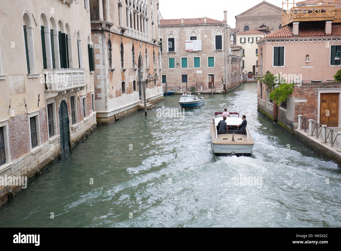 Venice Italy Canal & Water Taxi Stock Photo - Alamy