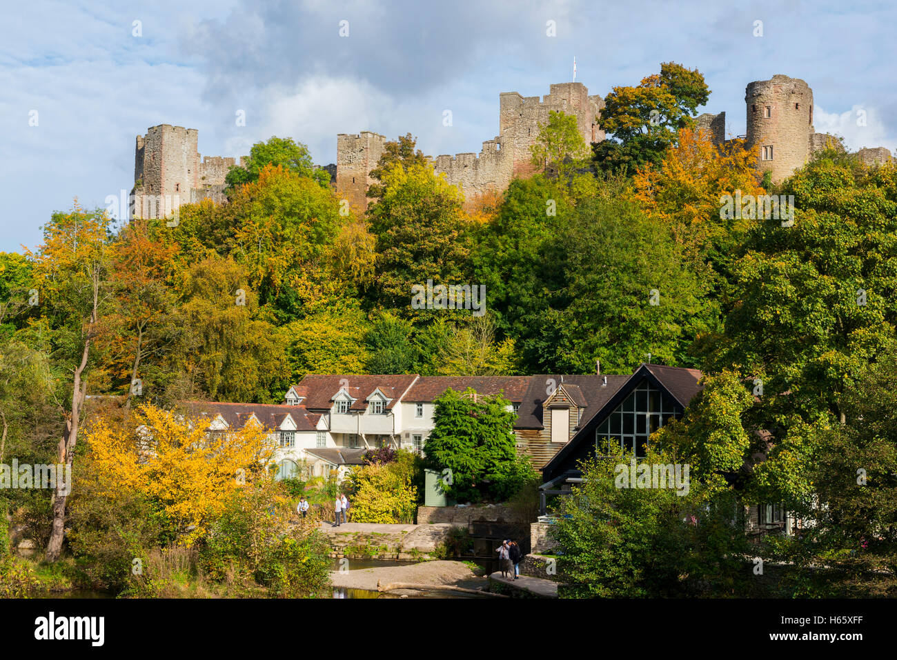 Ludlow Castle overlooking in autumn, Ludlow, Shropshire, England, UK ...