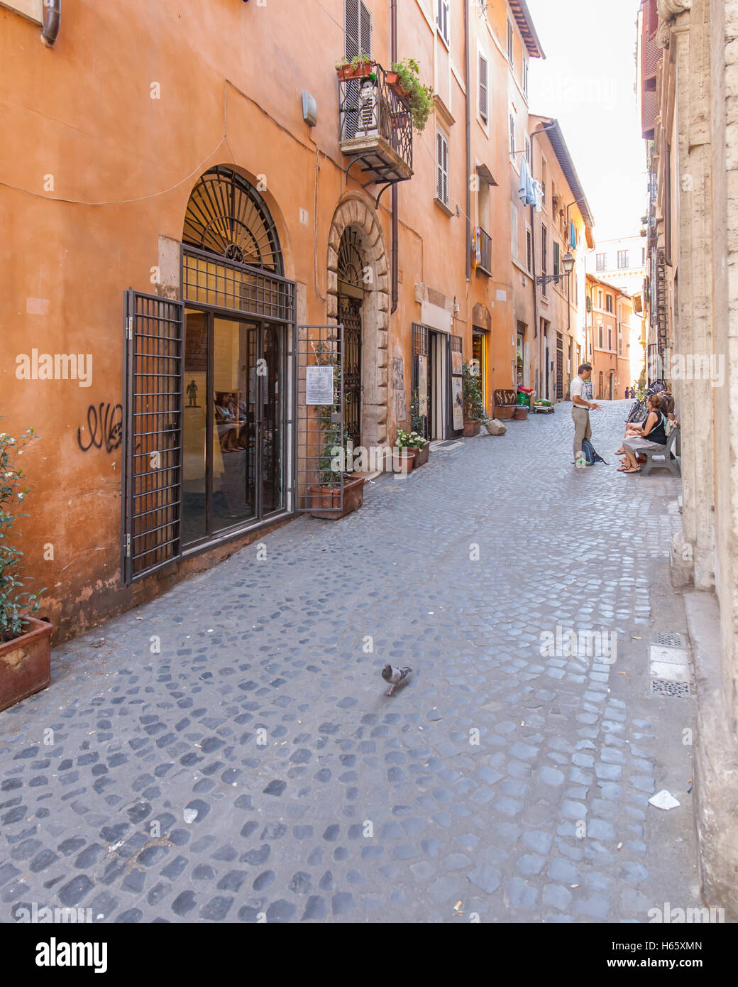 Italian Cobblestone Alley Stock Photo - Alamy