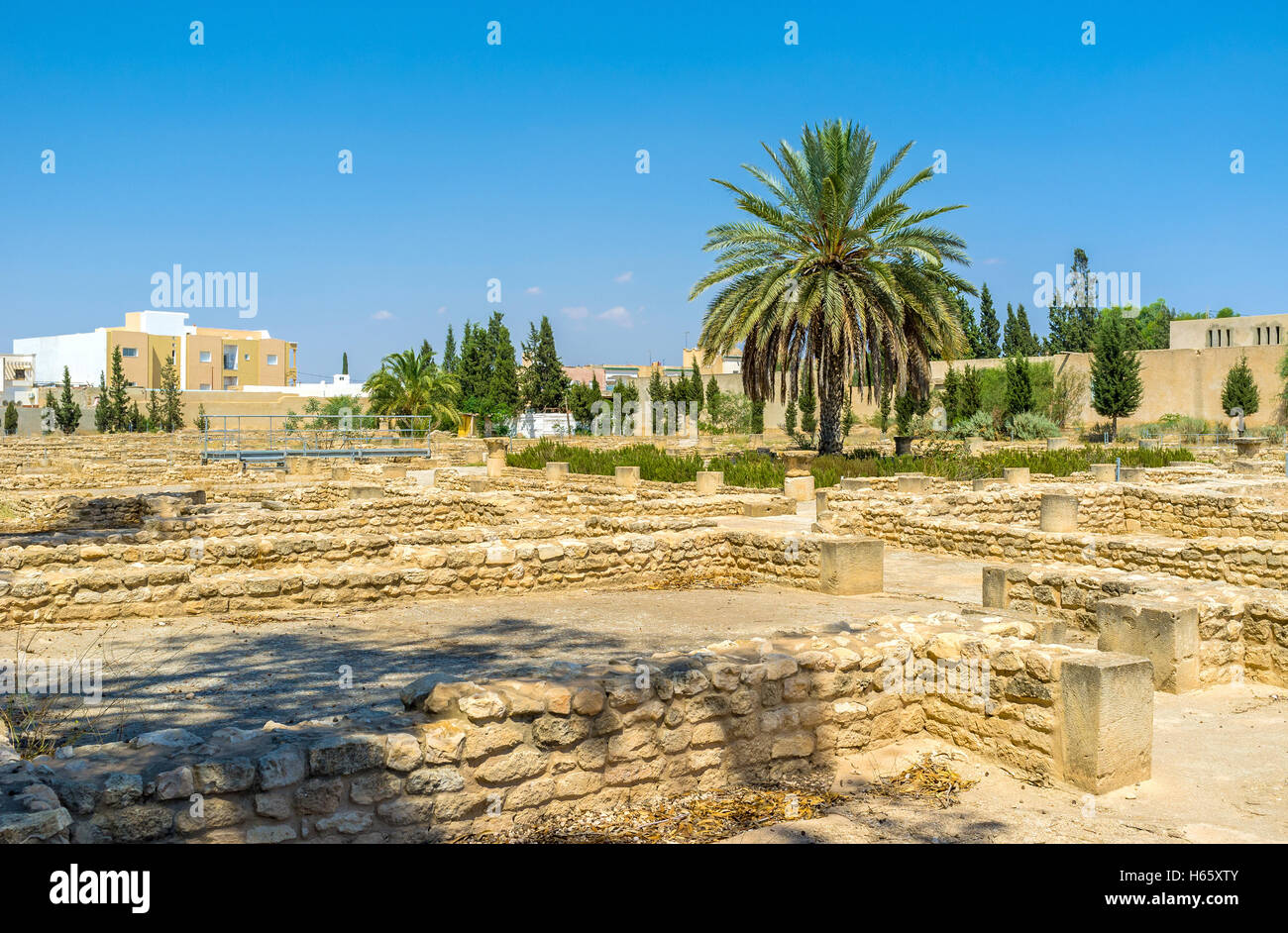 The stone foundations of the Roman villas are the part of the large ...