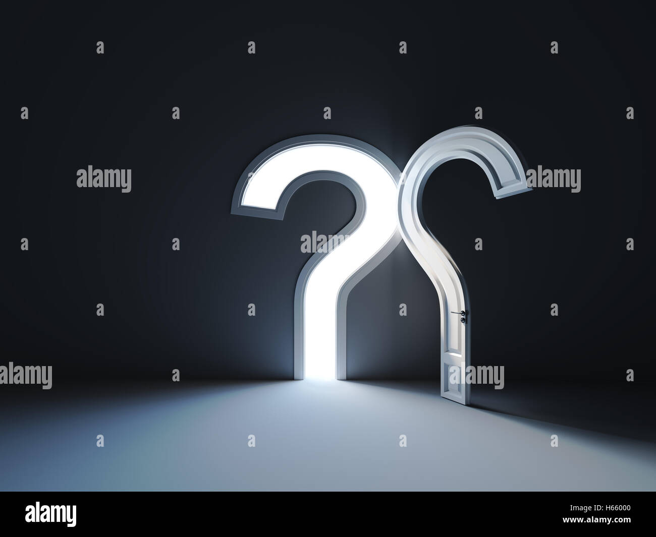 Question mark door in dark hi-res stock photography and images - Alamy