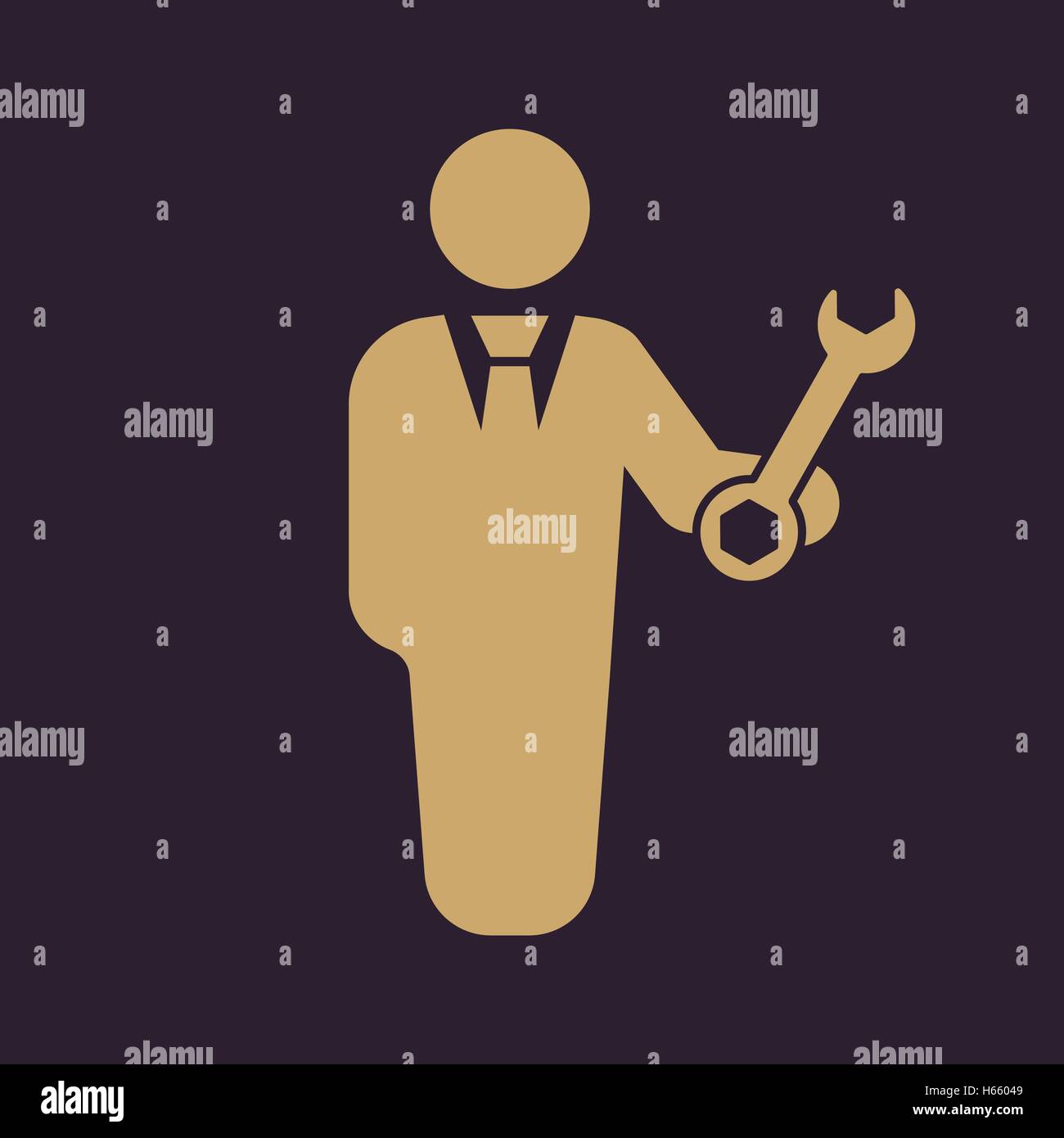 The support icon. Engineer and repair, technician, fixing symbol. Flat ...