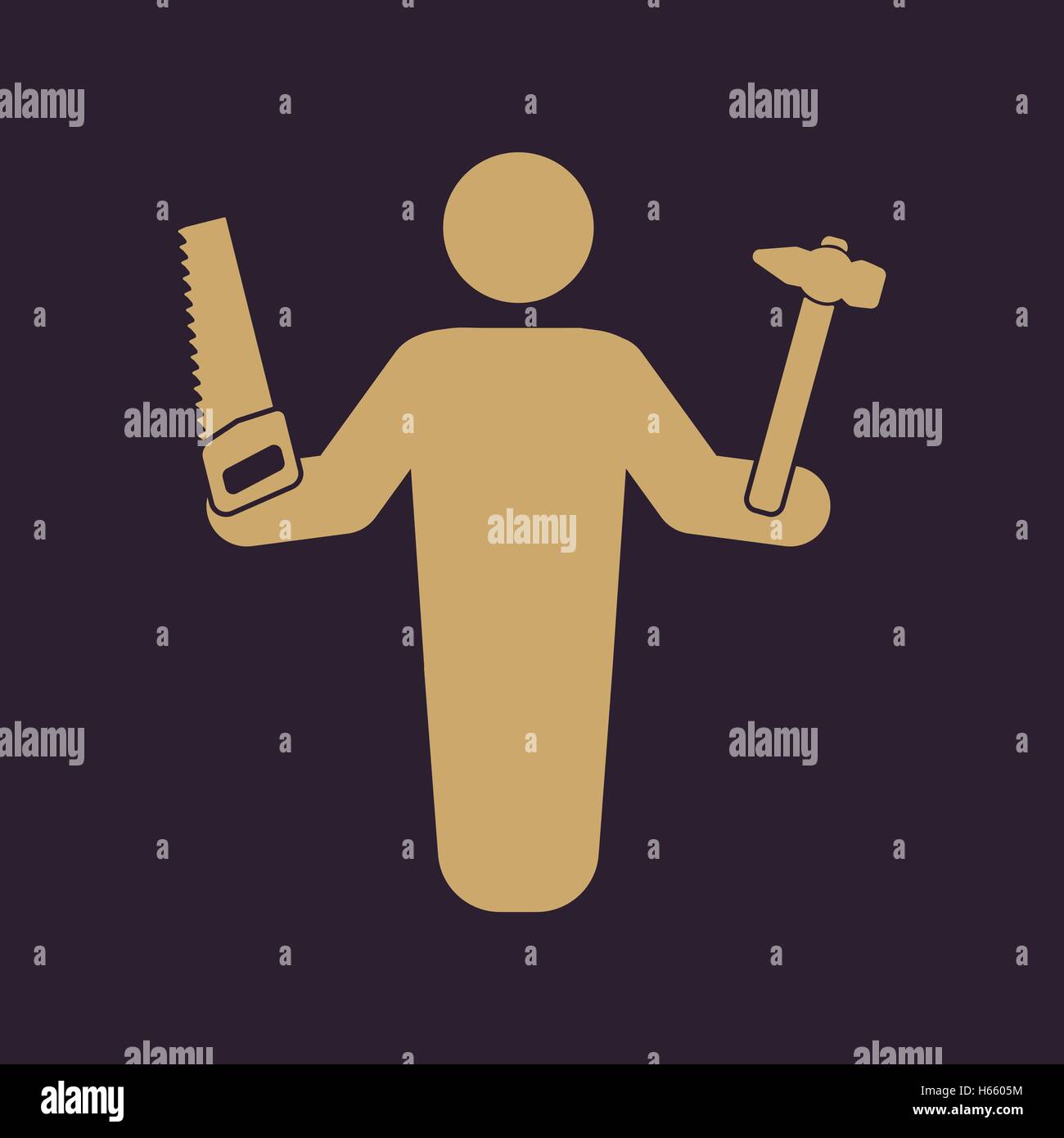 Carpenter avatar icon builder handyman hi-res stock photography and ...