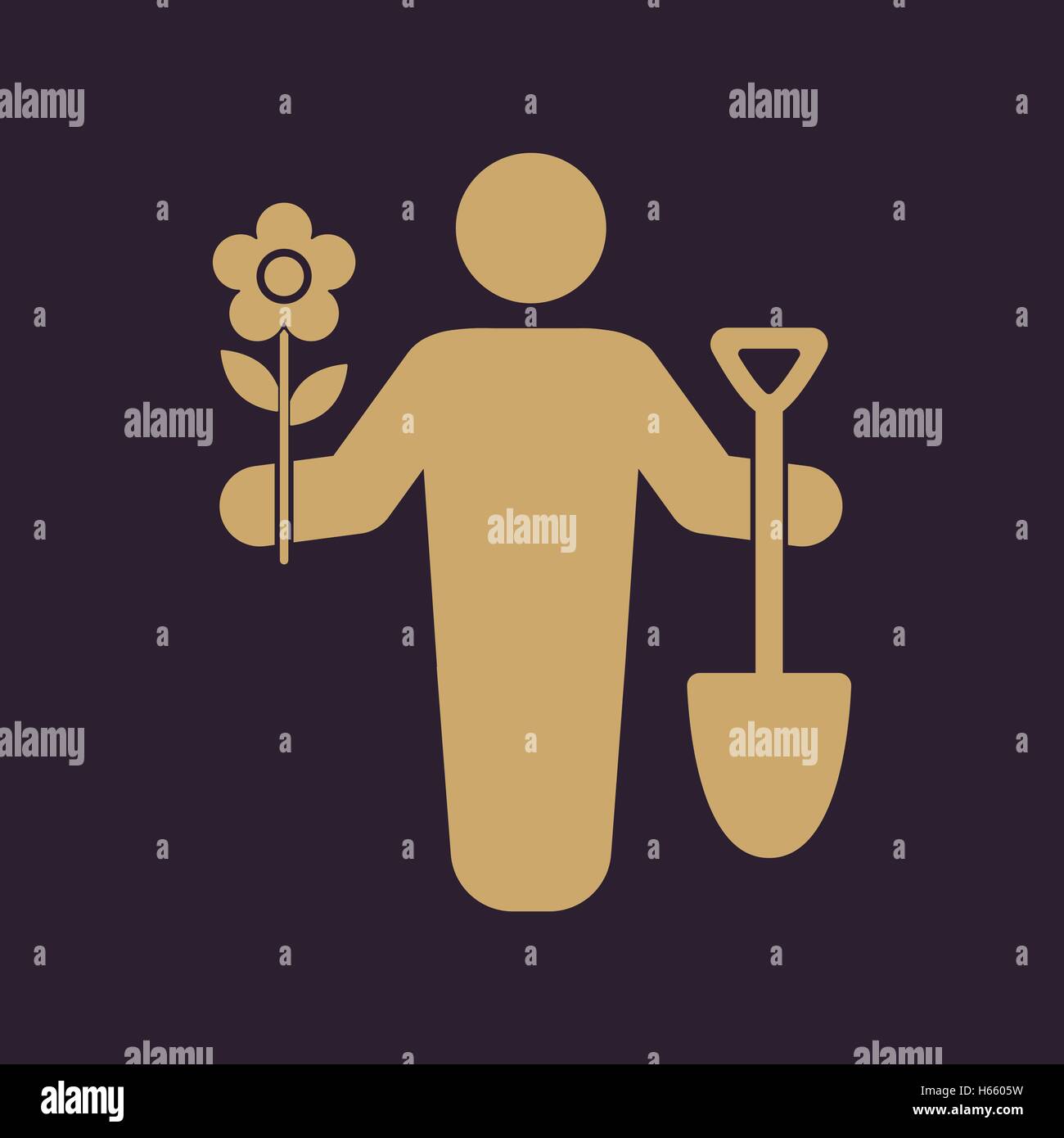 The gardener avatar icon. Gardening and agriculture, garden symbol ...