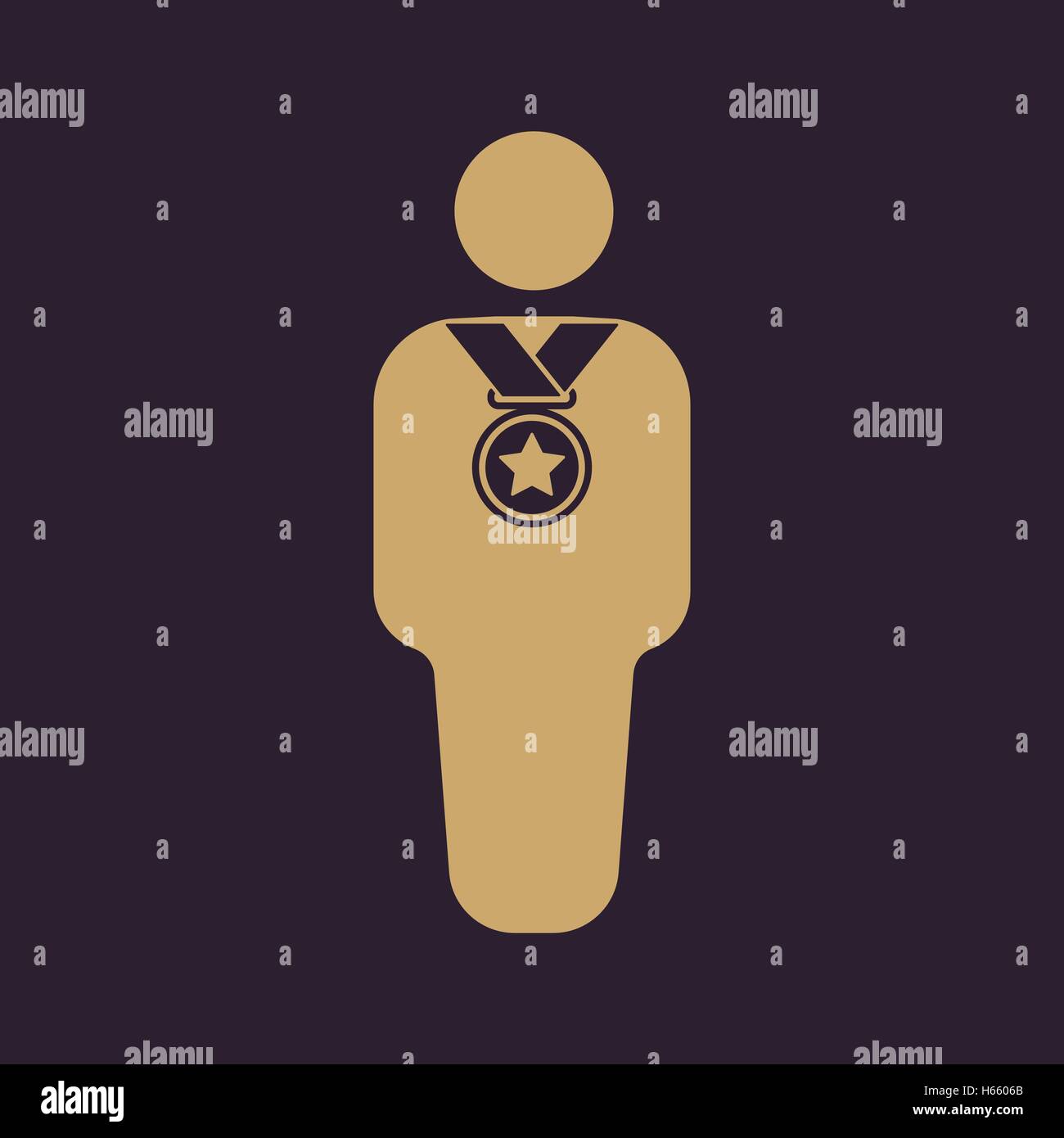 The winner avatar icon. Champion and award, prize, triumph symbol. Flat ...