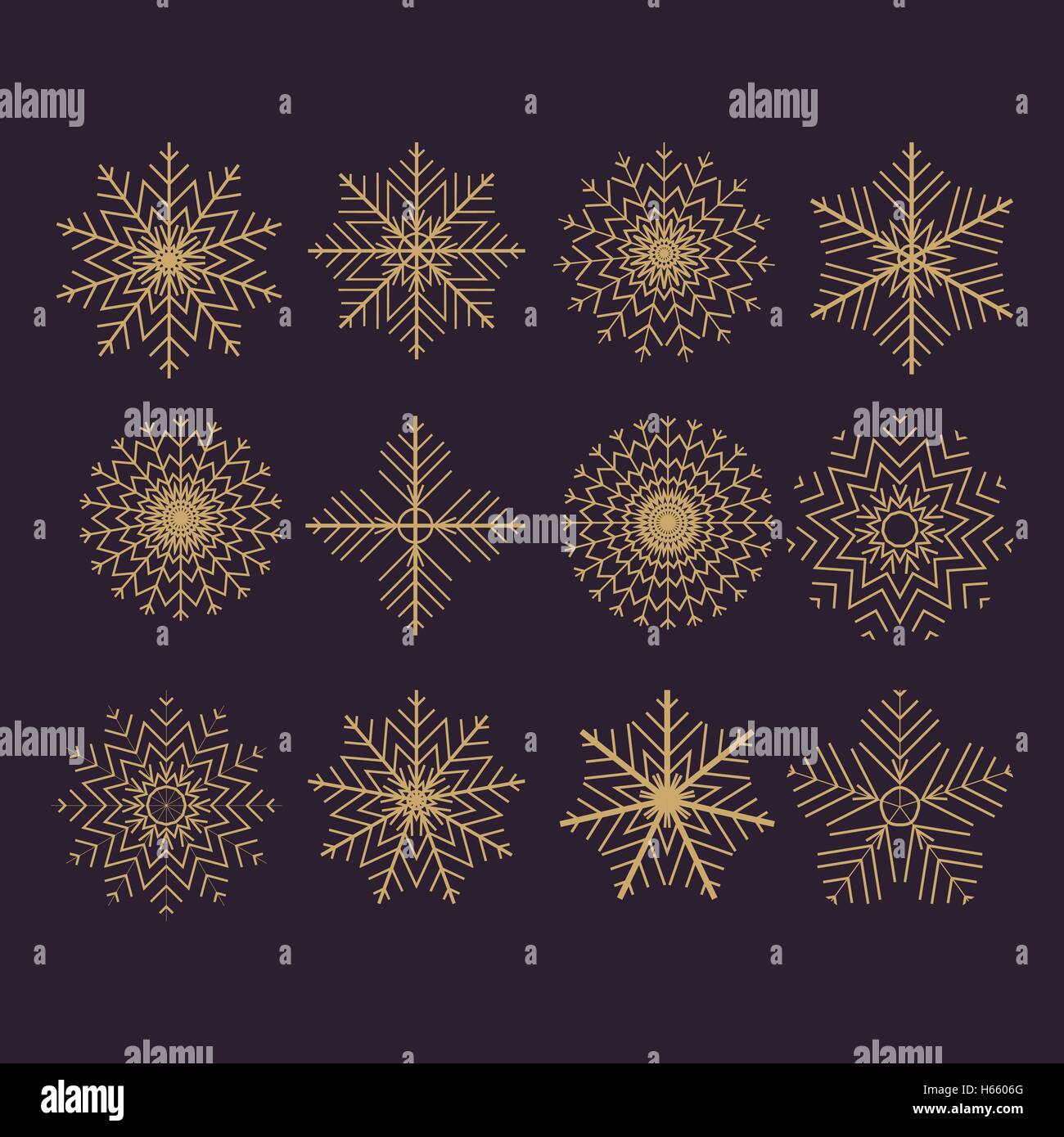 Set of 12 vector abstract snowflakes Stock Vector Image & Art - Alamy