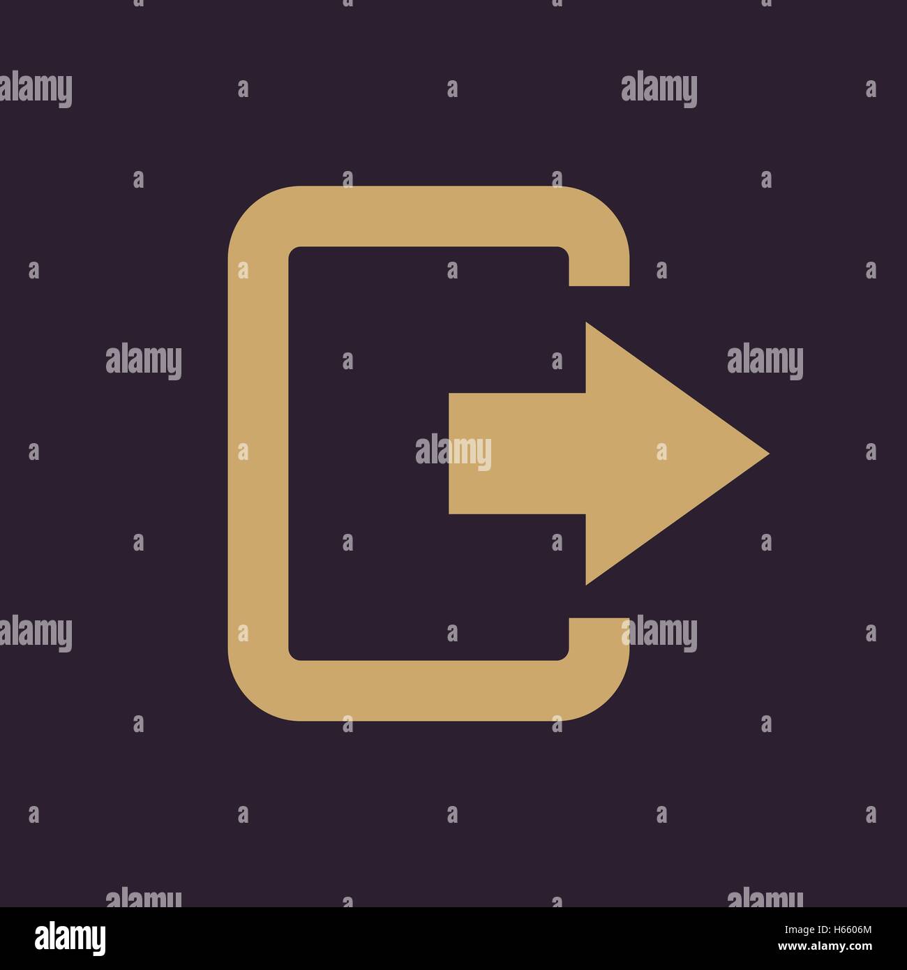 The exit bag icon. Logout and output, outlet, out symbol. Flat Stock ...