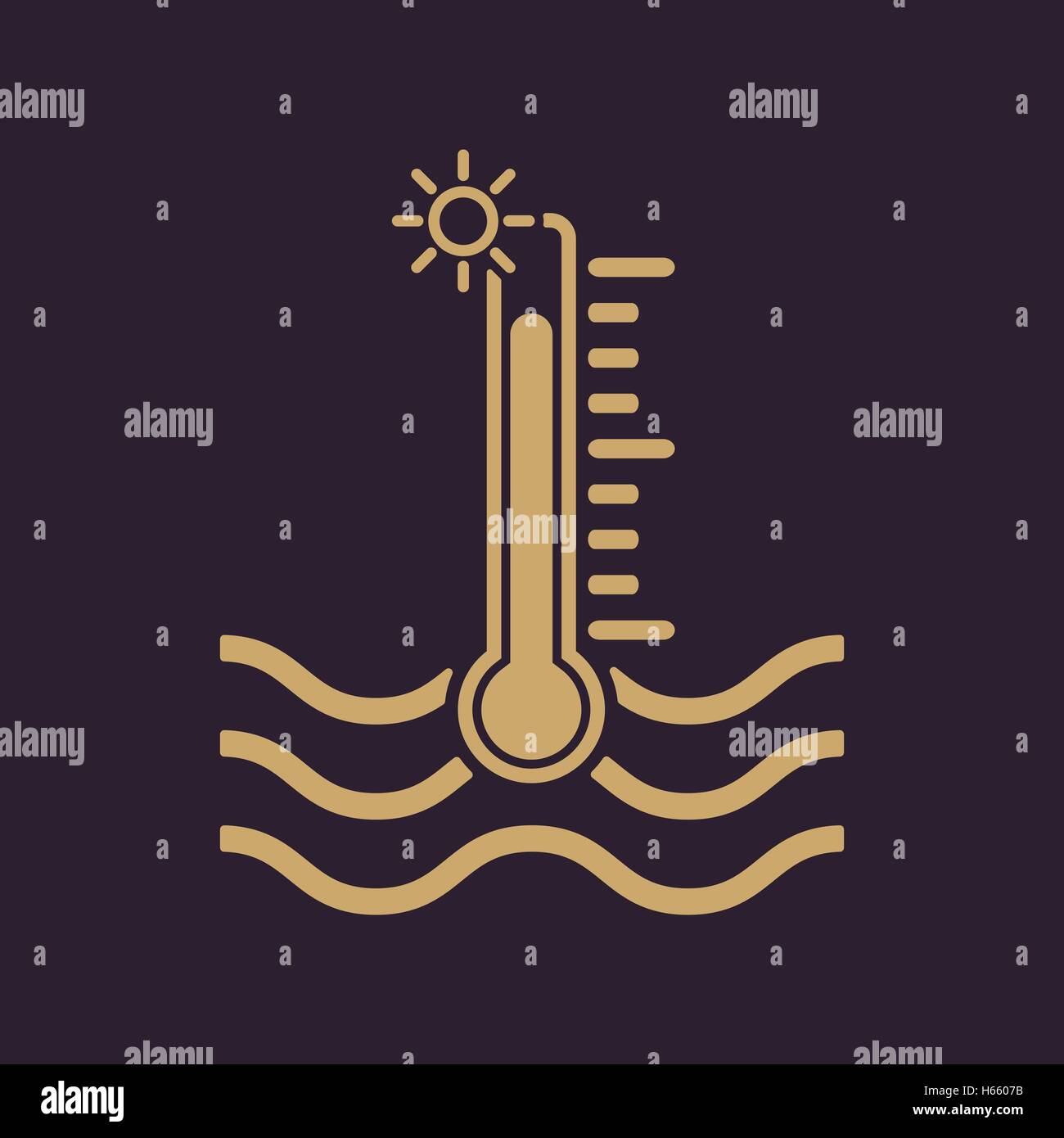 The warm water temperature icon. Hot liquid symbol. Flat Stock Vector ...